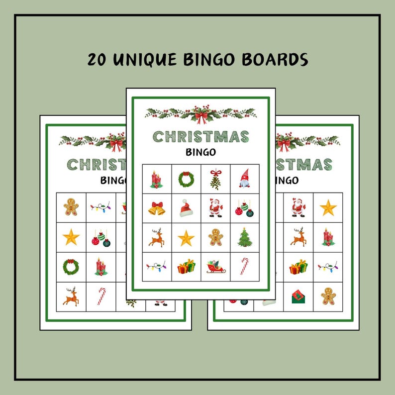4x4 Christmas Bingo Game – Printable Christmas Bingo – Christmas ...