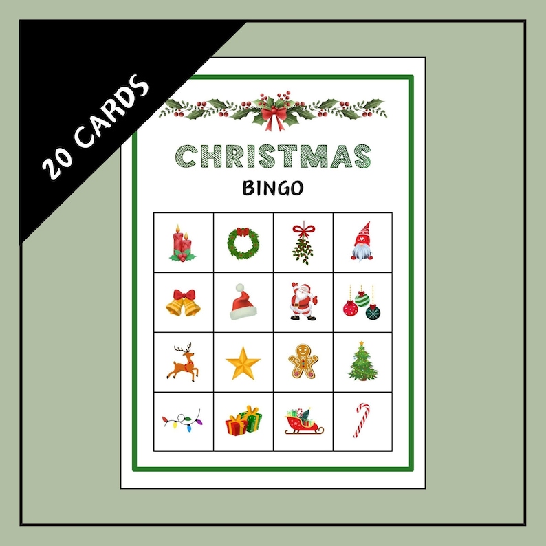 4x4 Christmas Bingo Game – Printable Christmas Bingo – Christmas ...