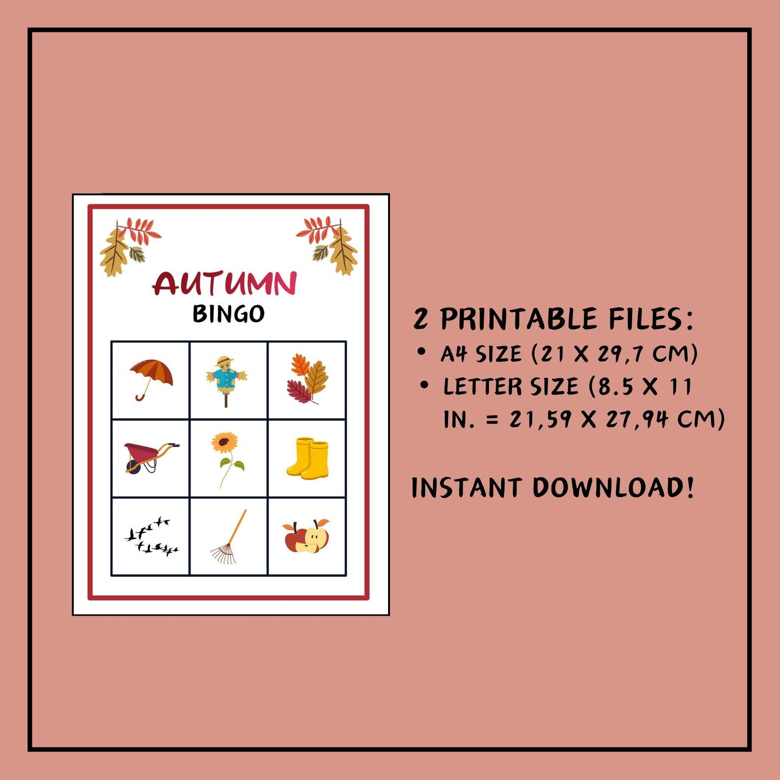 Autumn Bingo for Toddlers – 3x3 – 10 Autumn Bingo Cards – Fall Bingo ...