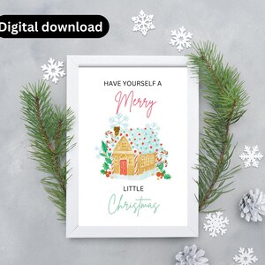 Gingerbread House Christmas Print: Festive Home Decor (digital Download ...