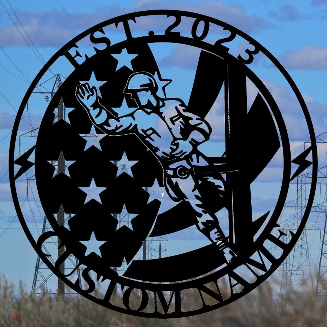 Handmade-custom Lineman Sign Metal Wall Sign-personalized Lineman Sign ...