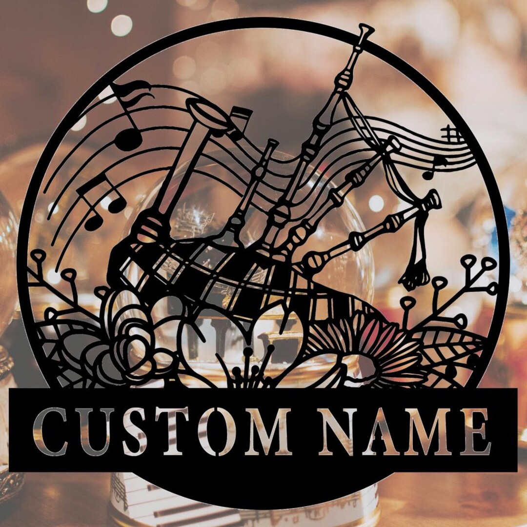 Handmade-custom Bagpipes Sign Metal Wall Sign-personalized Bagpipes ...