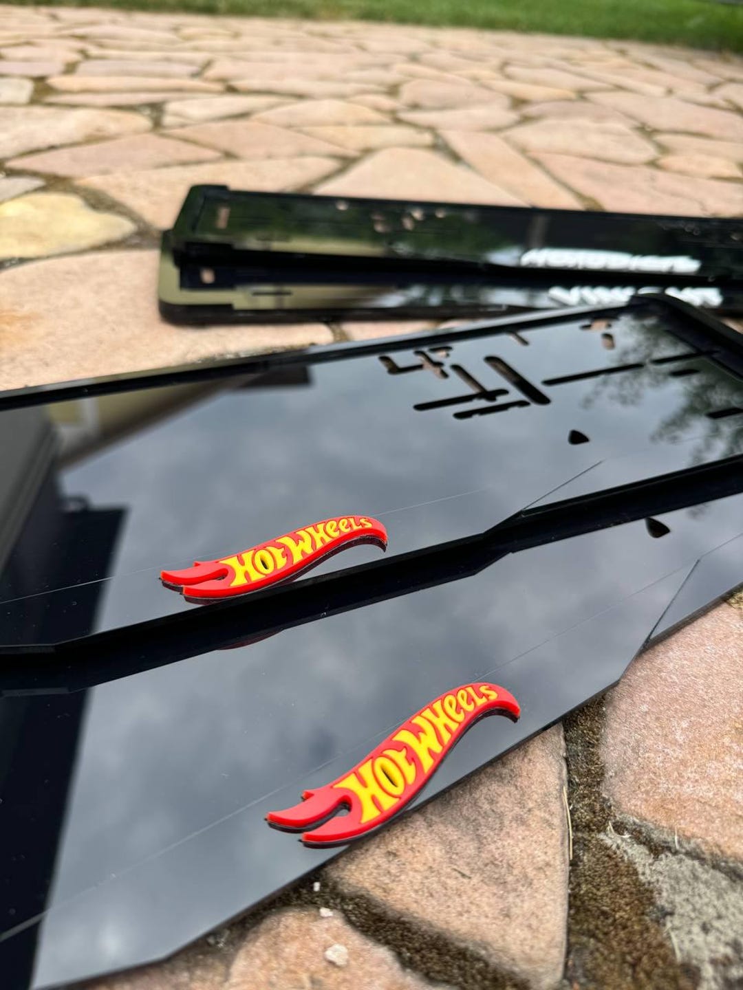 License Plate Frame Hotwheels Black 3D Acrylic European Custom With ...