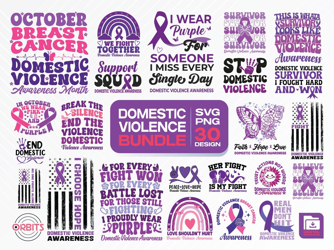 Domestic Violence Awareness Svg Png Bundle, Domestic Abuse Svg Bundle ...