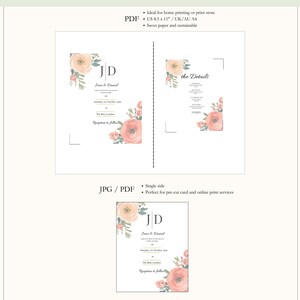 Wedding Invitation Template Set Printable Editable Wedding Invitation ...