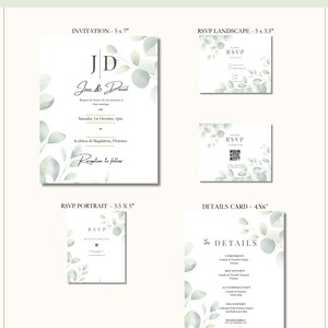 Wedding Invitation Template Set Printable Editable Wedding Invitation ...
