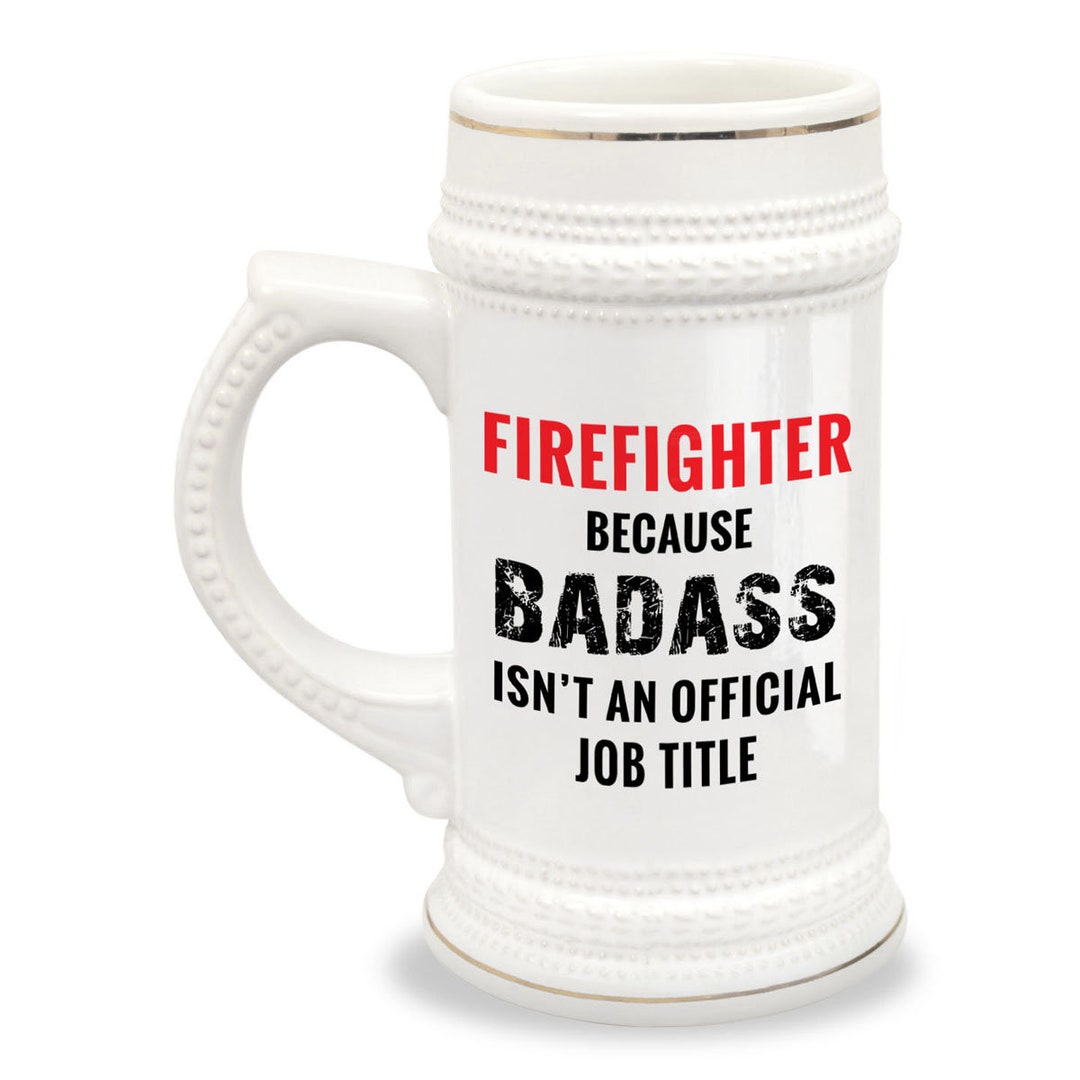 Firefighter Beer Mug Fireman Husband Dad Boyfriend Gift Stein 22oz - Etsy