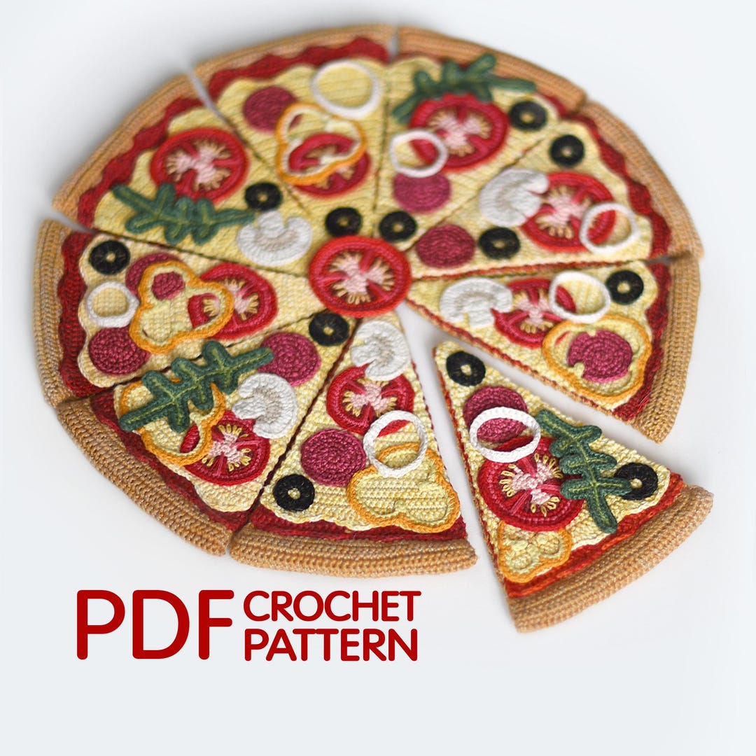 Crochet Pizza Pattern - Pizza Slice - Play Food Pattern - Amigurumi ...
