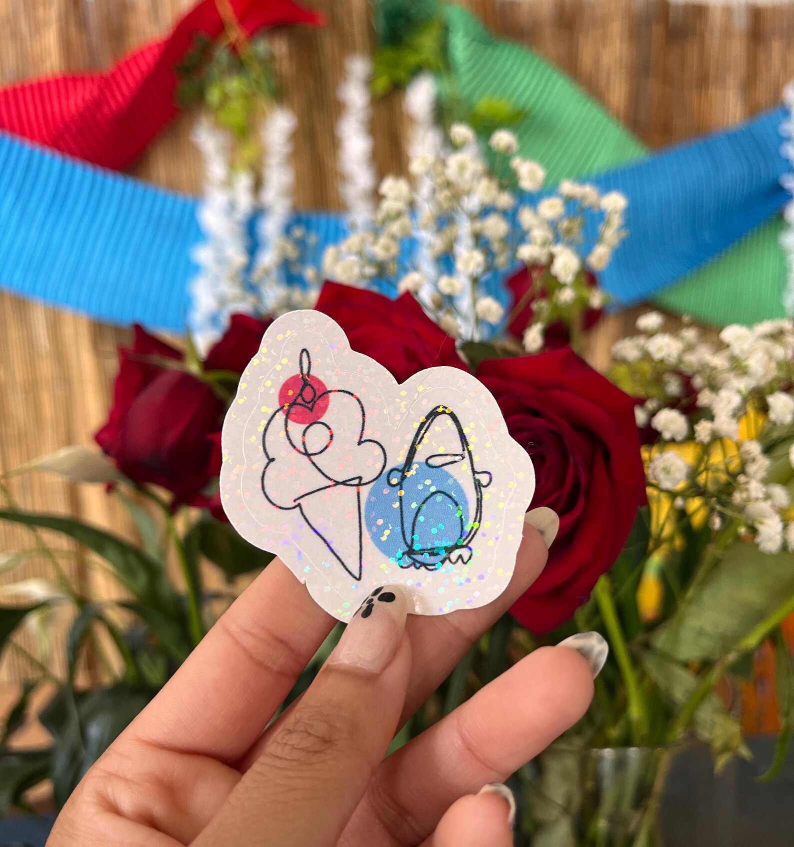 Line Art Stickers, Stickers, Animals, Food, Dot of Color, Waterproof ...