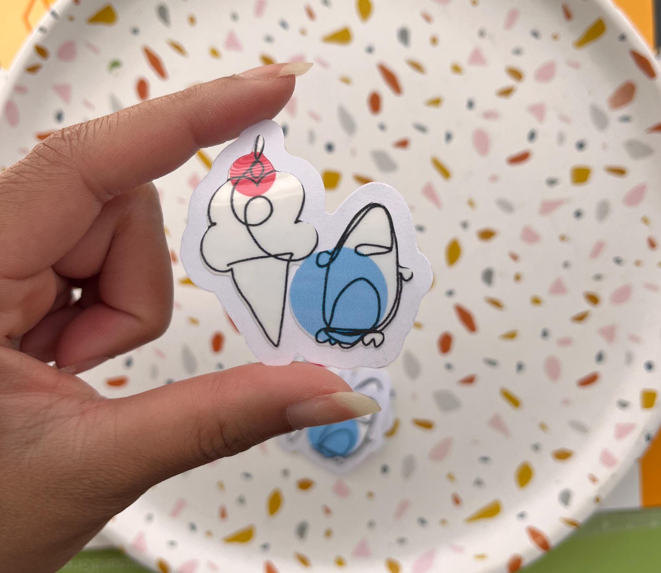 Line Art Stickers, Stickers, Animals, Food, Dot of Color, Waterproof ...