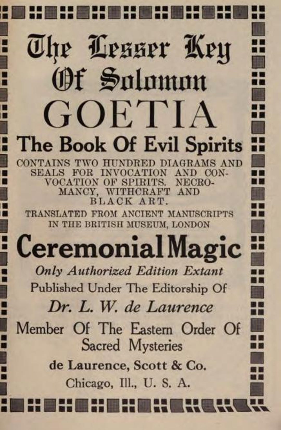 The Lesser Key of Solomon, Goetia" - Digital Grimoire PDF (public ...