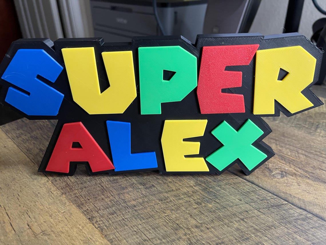 Custom Super Mario Nameplate: 3D Printed Kids Room Decor - Etsy