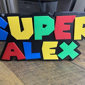 Custom Super Mario Nameplate: 3D Printed Kids Room Decor - Etsy