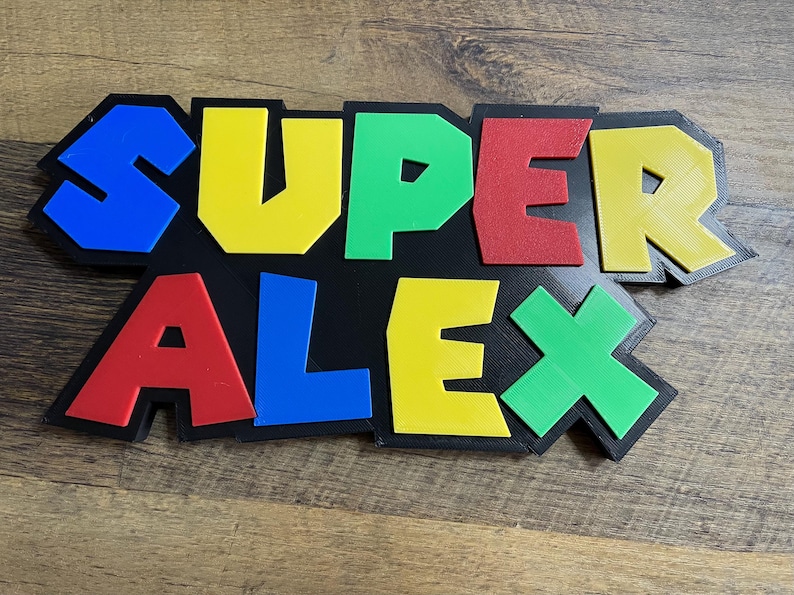 Custom Super Mario Nameplate: 3D Printed Kids Room Decor - Etsy
