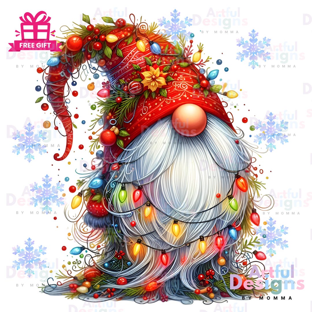 Gnome Christmas Lights Png, Gnome Christmas Png, Gnome Christmas ...