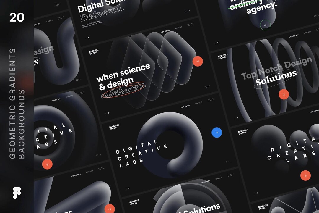 Figma Geometric Gradients Figma, Scalable, Layered, Vector ...