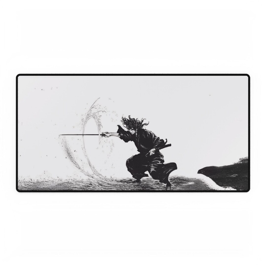 Samurai Musashi Miyamoto Desk Mat - Japanese Warrior Gaming Pad, Zen ...