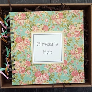 Hen Party Guest Book, Floral Memory Book, 8x 8 Personalised Album With ...