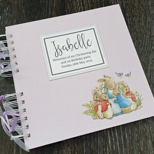 Peter Rabbit Baby Scrapbook, for Christening or First Birthday Memories ...