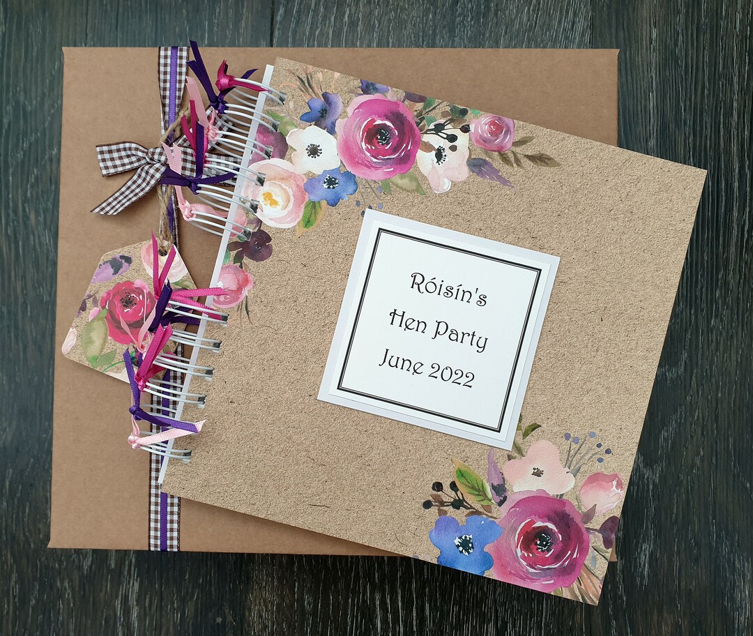 Hen Party Memory Book, Bridal Shower Guest Book, 8x 8 Personalised ...