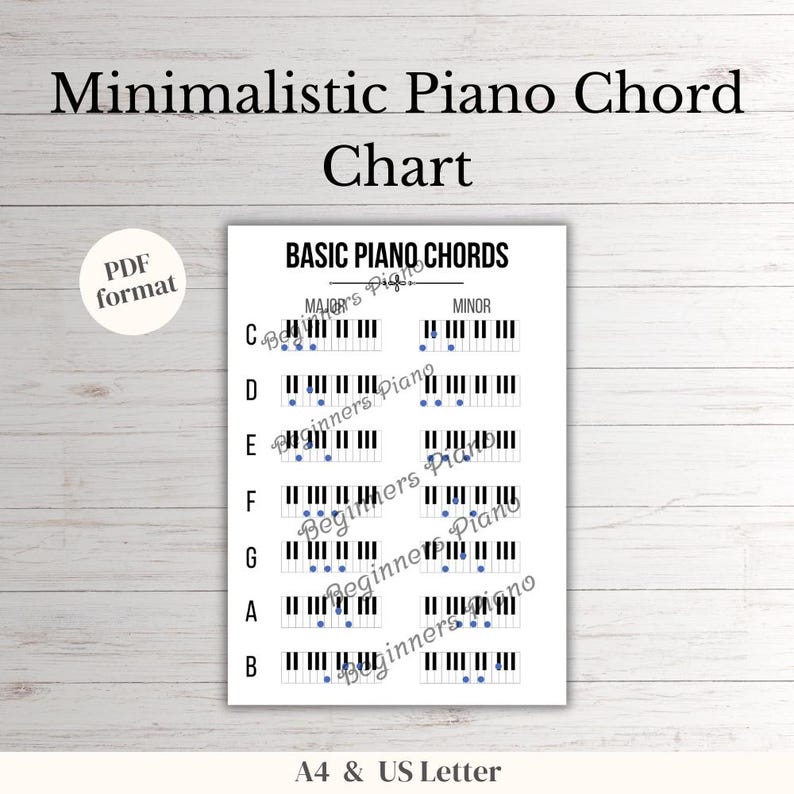 Minimalistic Piano Chord Chart, for A4 and US Letter PDF - Etsy