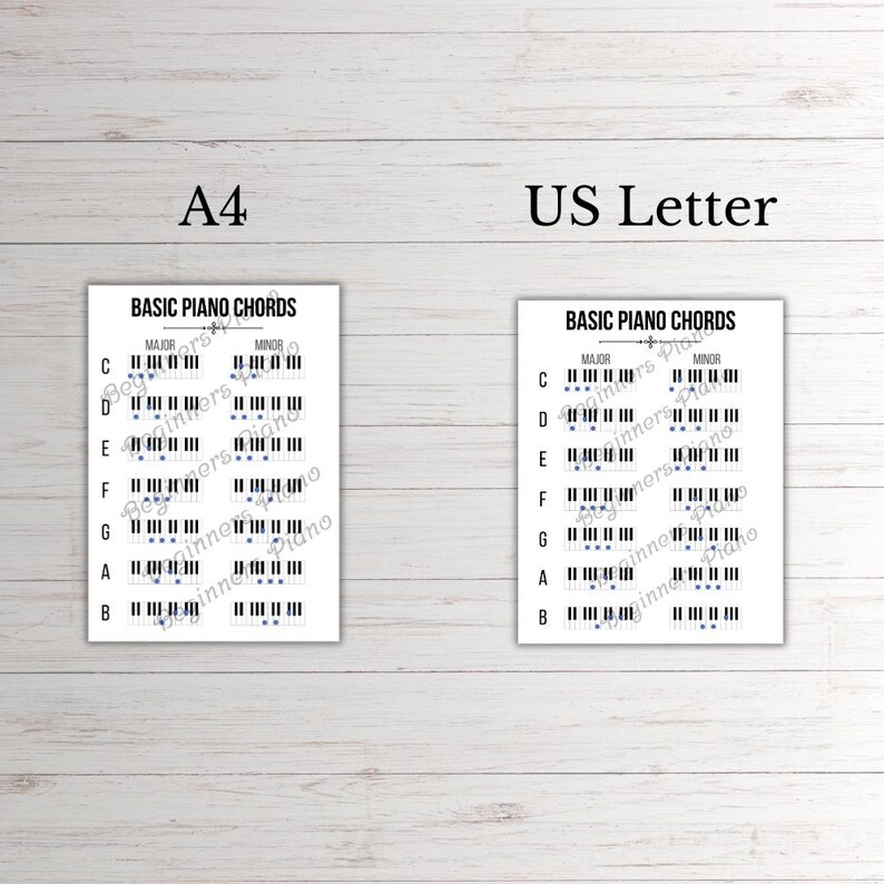 Minimalistic Piano Chord Chart, for A4 and US Letter PDF - Etsy