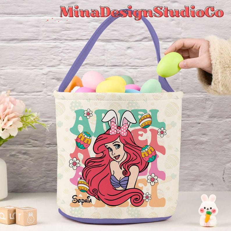 Personalized All Characters Bunny Egg Disney Easter Basket, Mickey ...