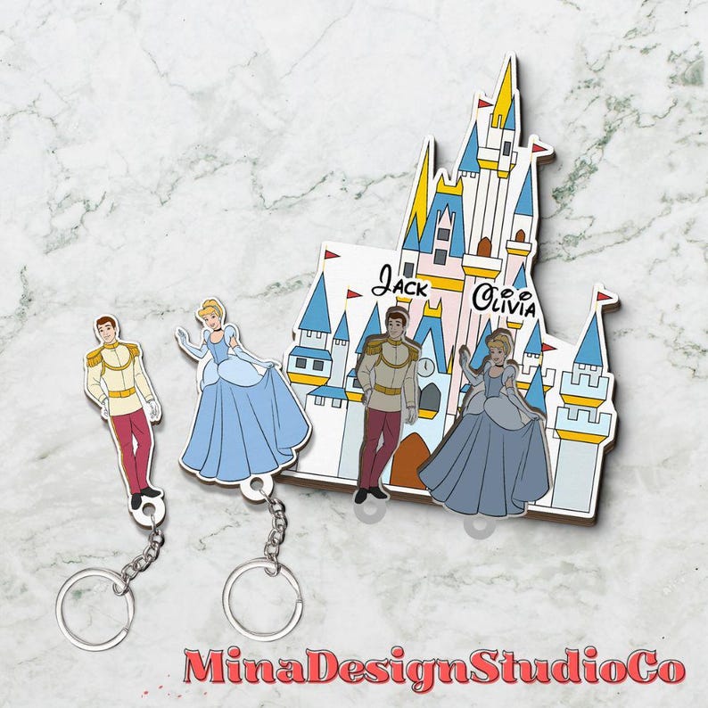 Personalized Disney Couple Key Holder, Mickey Minnie Disney Princess ...