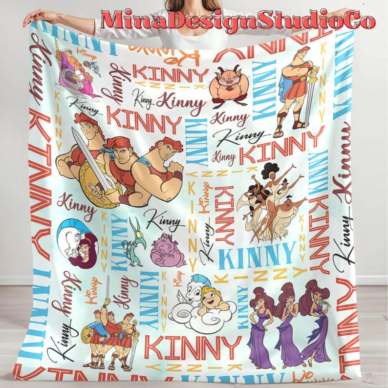 Personalized Watercolor Disney Hercules Blanket, Hercules Megara Hades ...