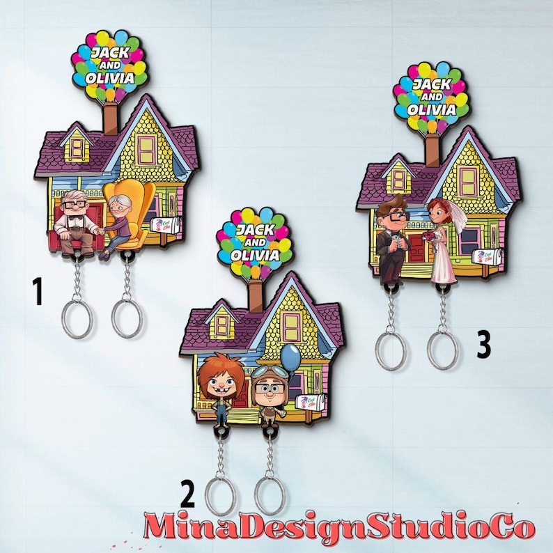 Personalized Disney up Carl Ellie Couple Key Holder, Adventure is Out ...