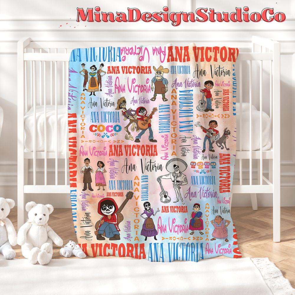 Personalized Watercolor Disney Coco Blanket, Miguel Héctor Ernesto De ...