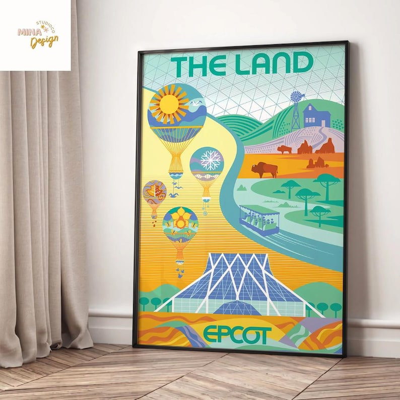 Disney Epcot Poster, Walt Disney World Epcot the Land Wall Art, Epcot ...