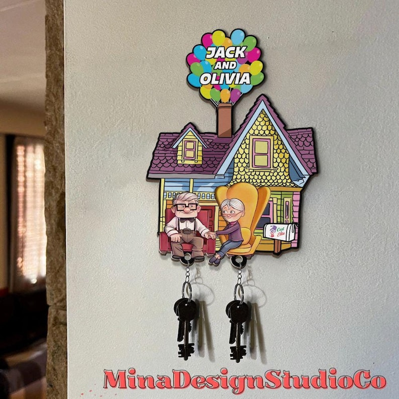 Personalized Disney up Carl Ellie Couple Key Holder, Adventure is Out ...