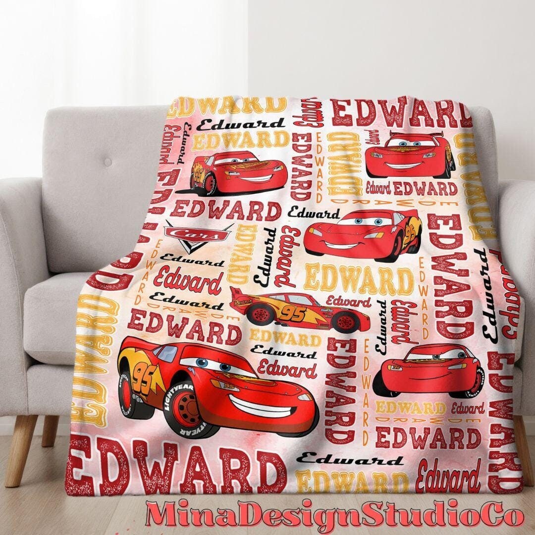 Personalized Disney Cars Blanket, Lightning Mcqueen Mater Doc Hudson ...