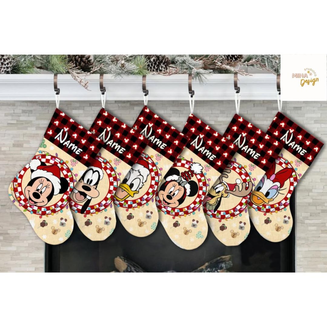 Personalized Disney Christmas Stockings, All Characters Mickey and ...