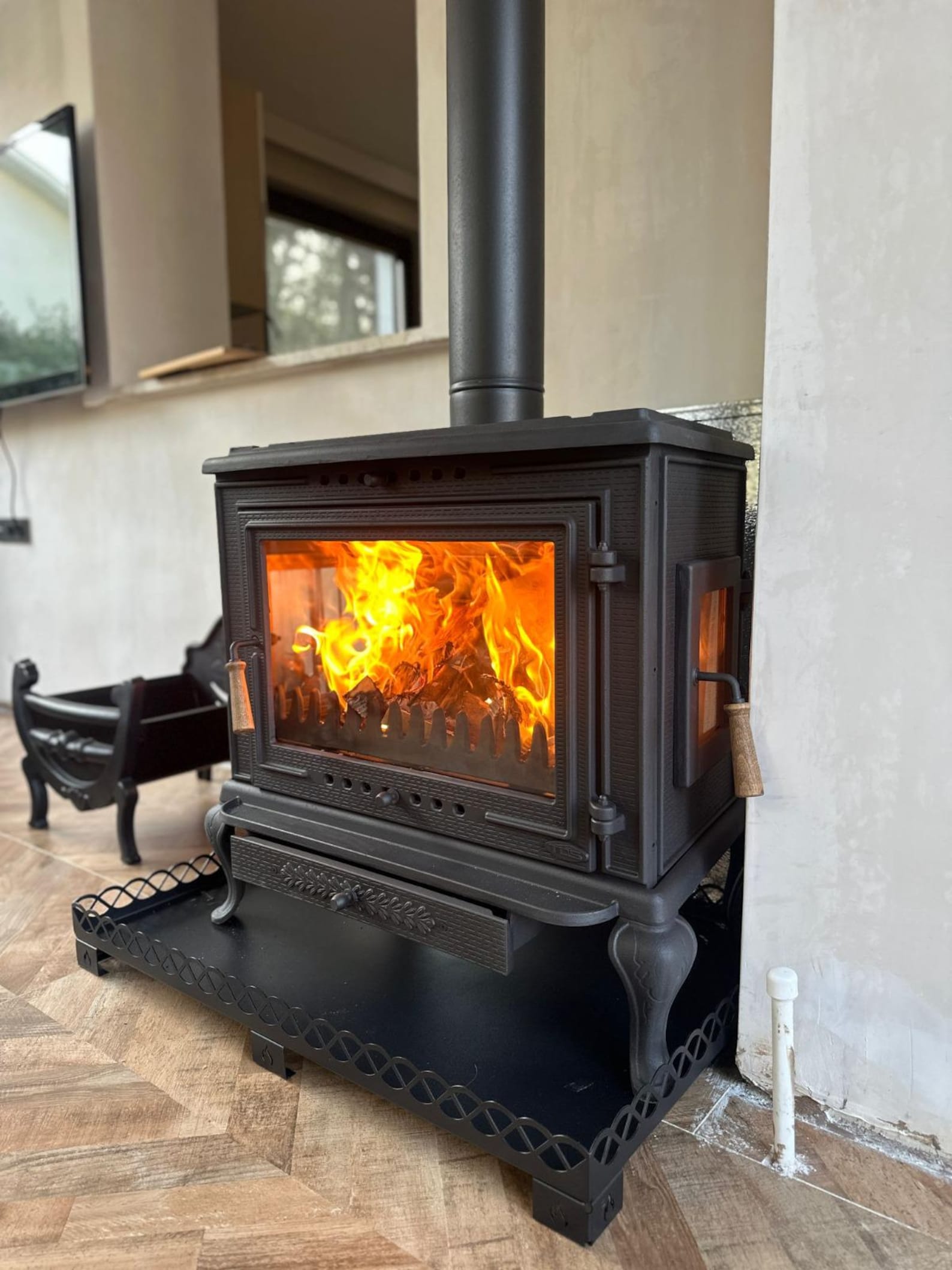 Cast Iron Wood Burning Stove, Rustic Home Heating Stove - Etsy