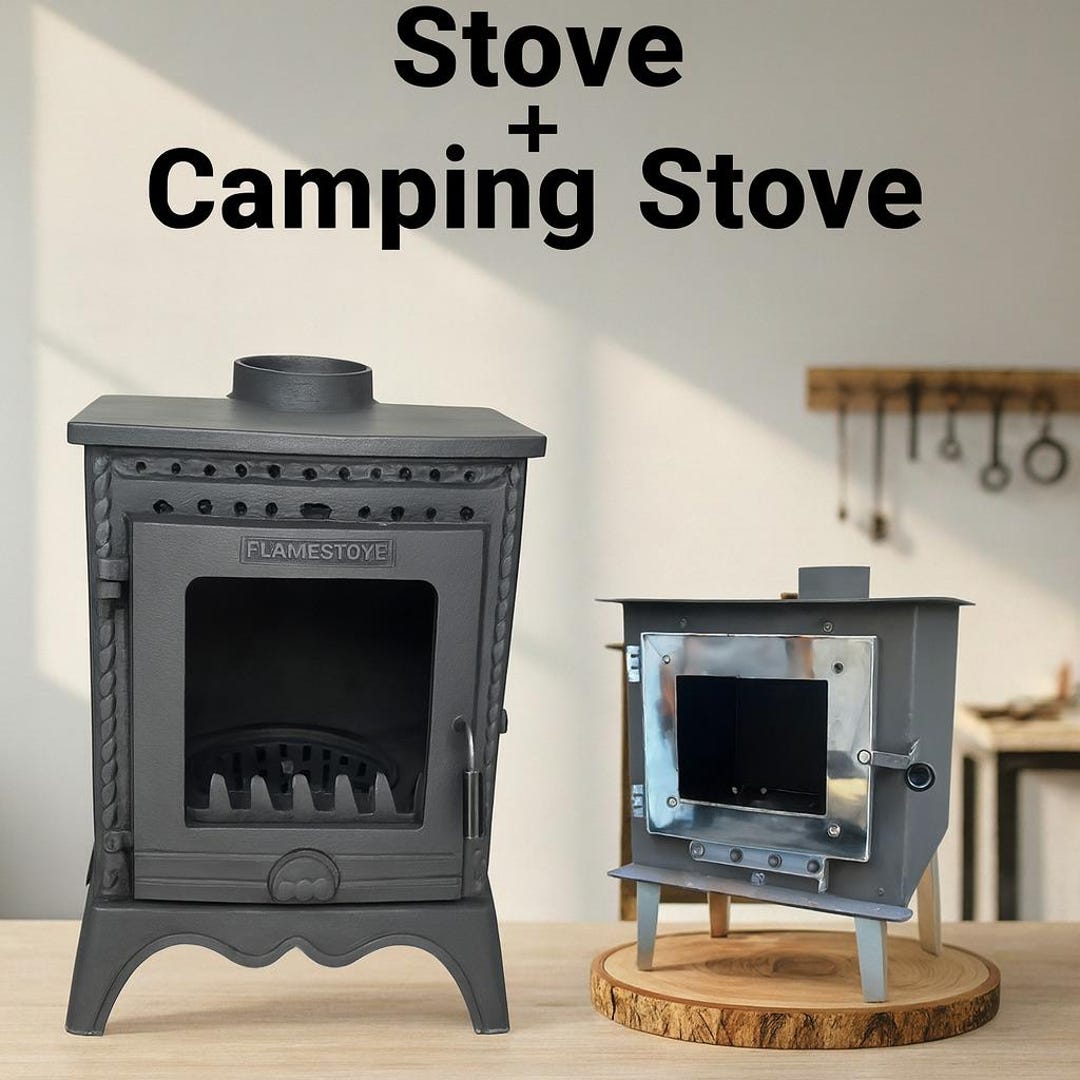 Cast Iron Wood Stove, Free Camp Stove Gift Set for High-heat Output - Etsy