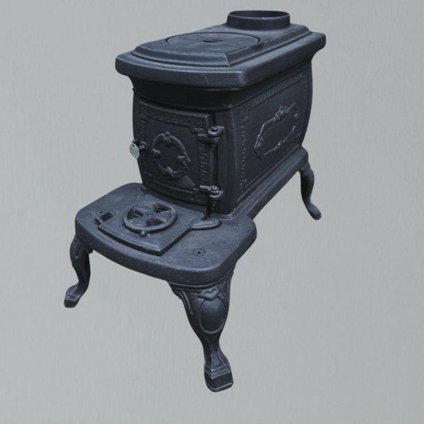 Antique Rustic Heating Stove, Nostalgia Cast Iron Wood Stove, Antique ...