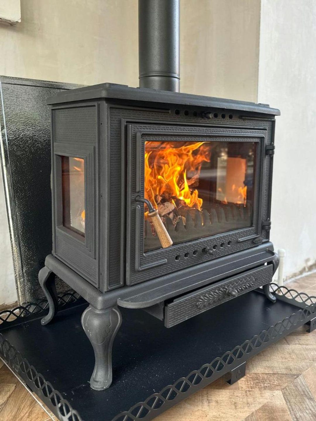Cast Iron Wood Burning Stove, Rustic Home Heating Stove - Etsy