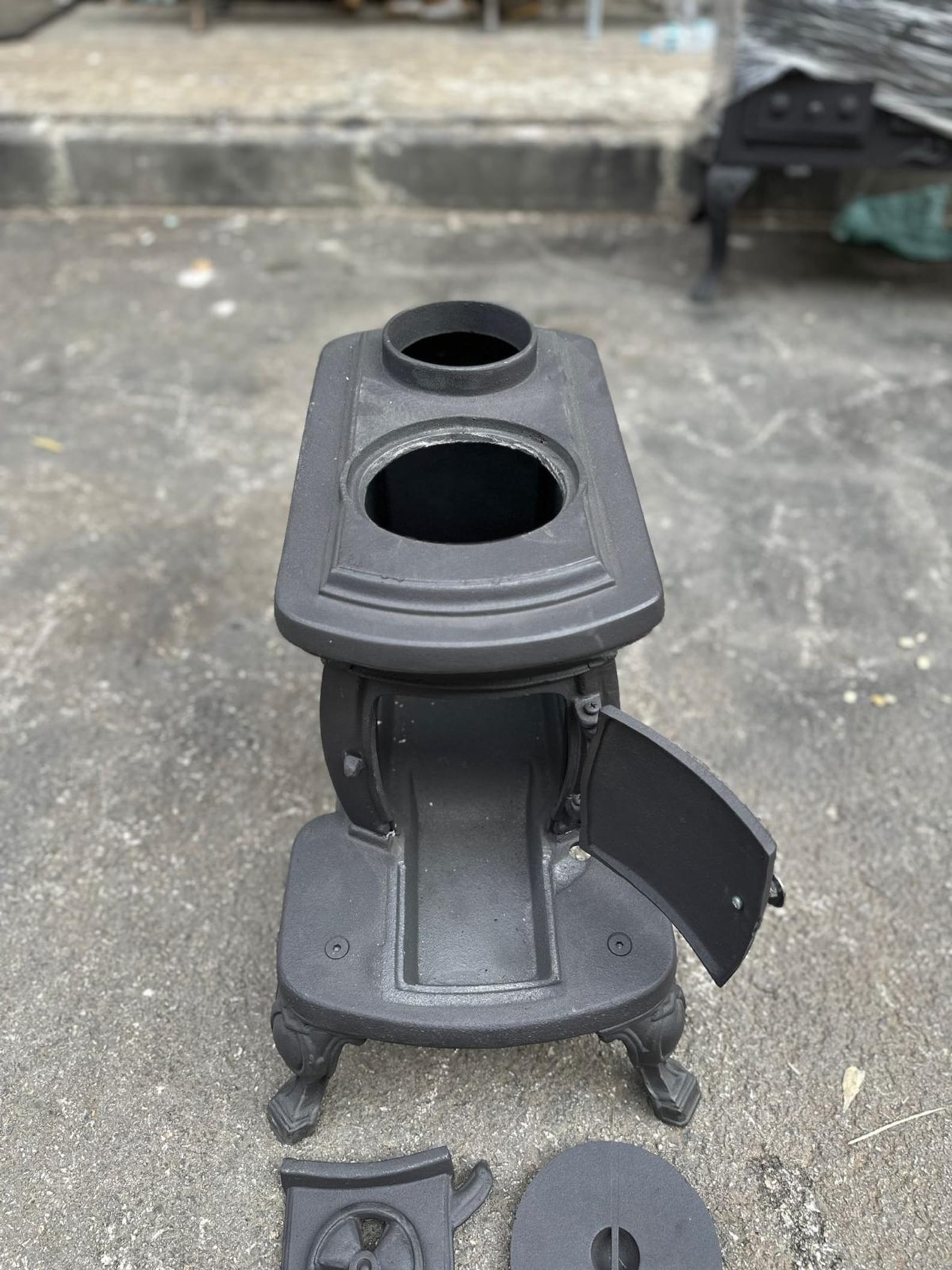 Antique Rustic Heating Stove, Nostalgia Cast Iron Wood Stove, Antique ...
