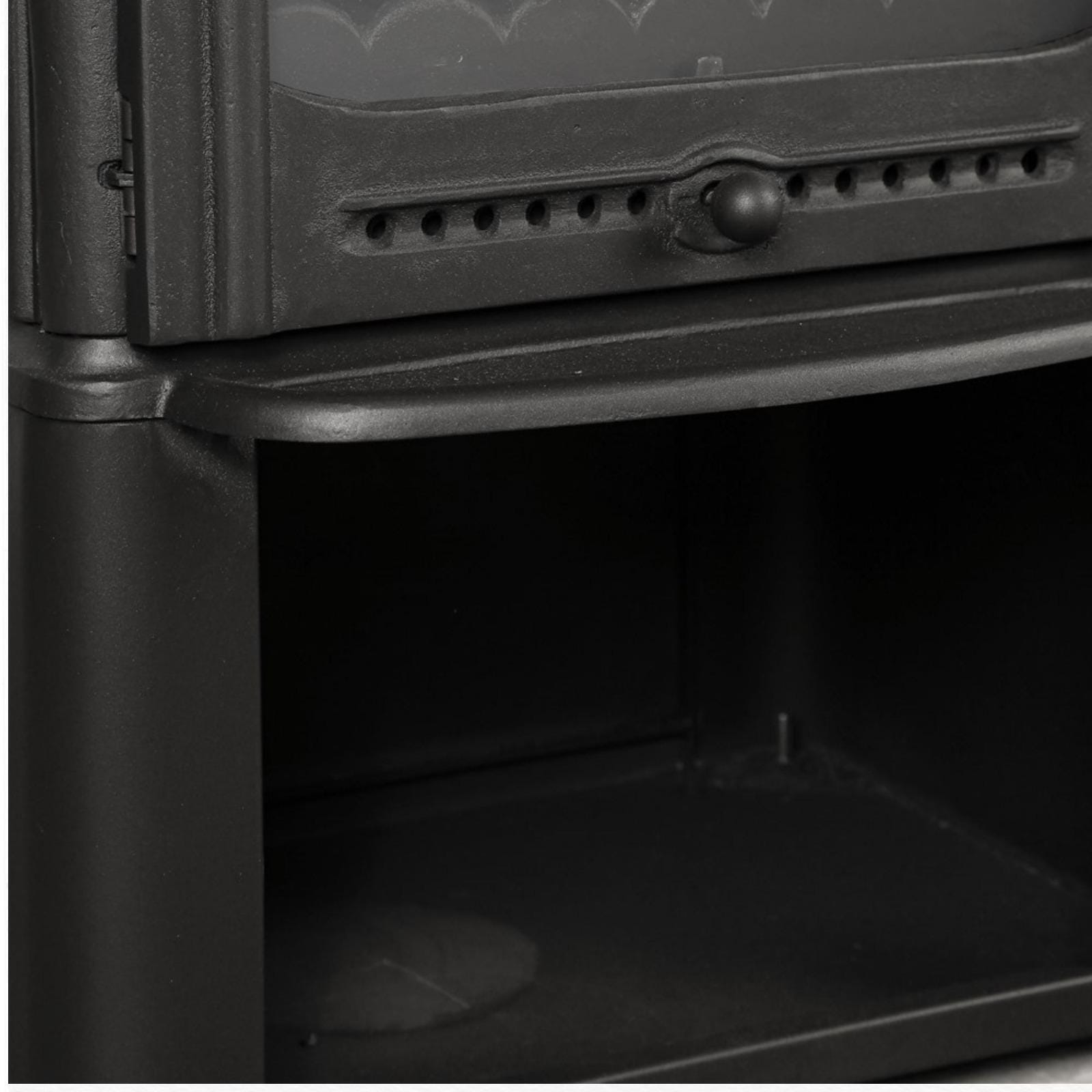 Cast Iron Wood Burning Stove With Log Storage: 7kw Rustic Heater - Etsy