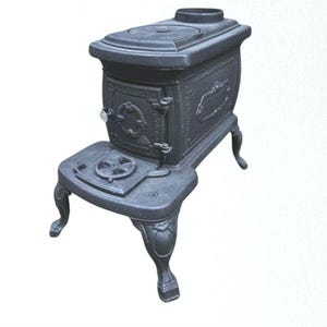 Antique Rustic Heating Stove, Nostalgia Cast Iron Wood Stove, Antique ...