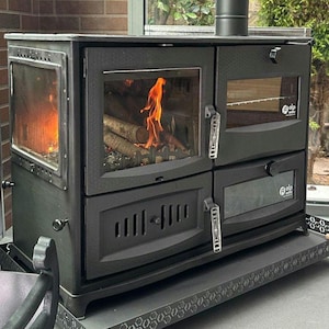 Wood Burning Cooker Stove With Oven, Functional Cast Iron Fireplace ...
