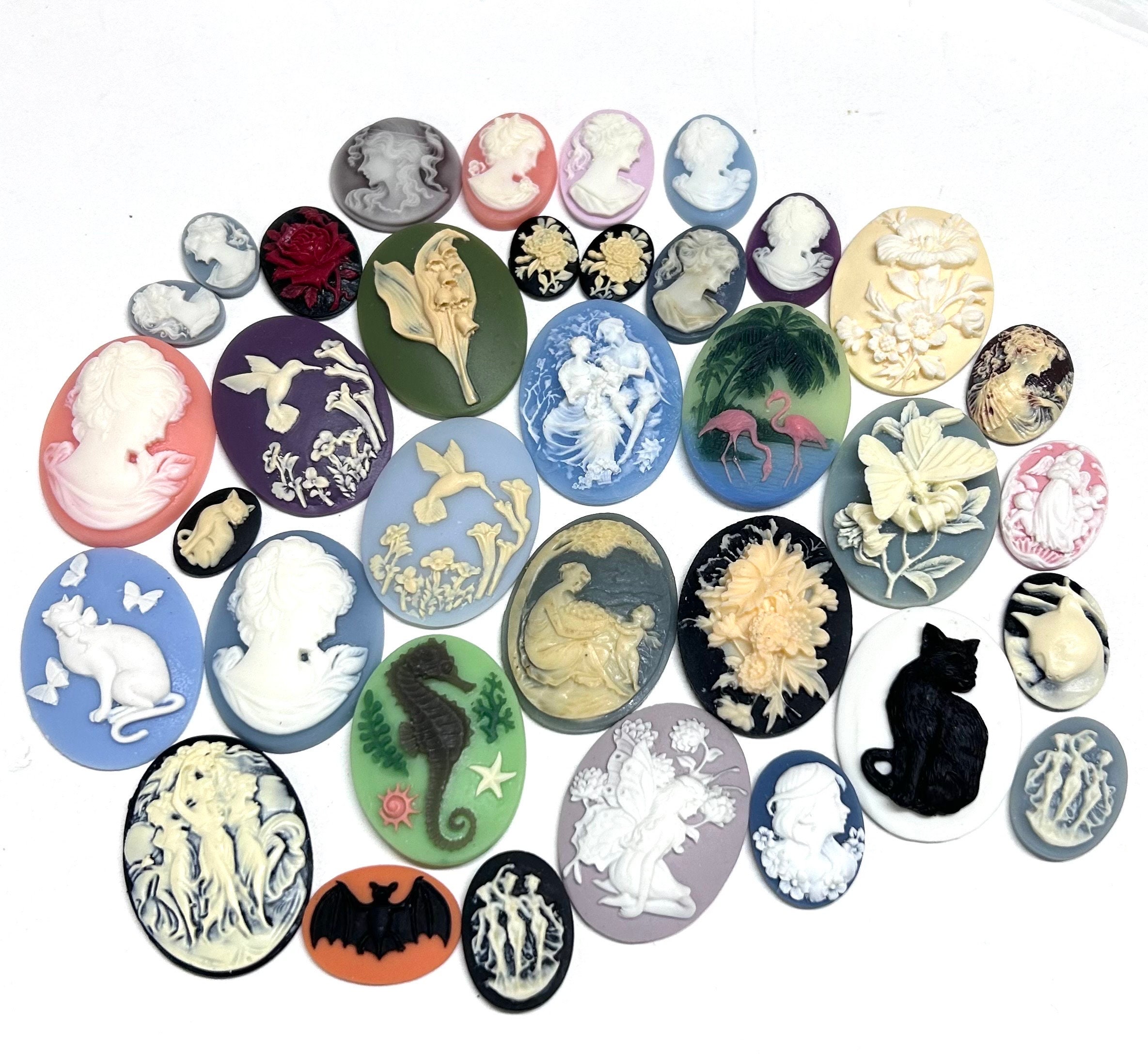 Loose Cameos Assortment of Cameos 35 Pieces for Collage or Jewelry ...