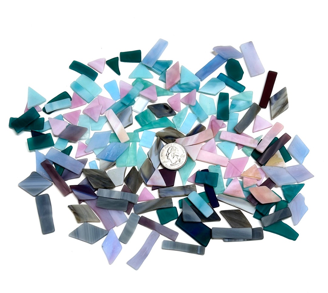 Tumbled Glass - Mosaic Supplies - Glass Pieces for Jewelry - Flat Glass ...
