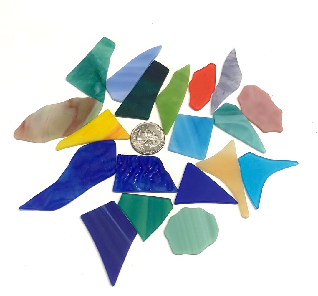 Large Tumbled Stained Glass Pieces - Assortment of Colors - Mosaic ...