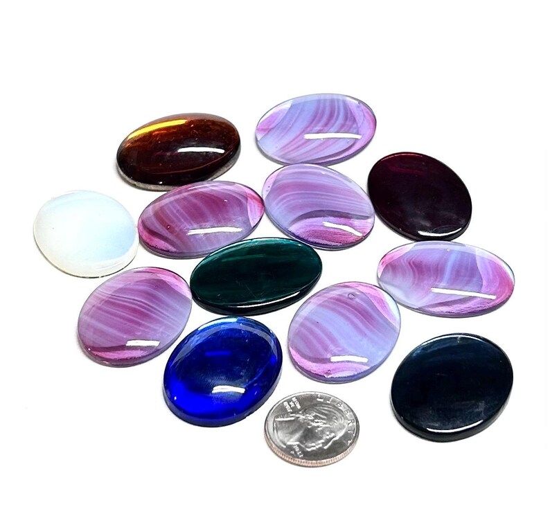 Vintage Glass Cabochons - Assorted Cabochons - 40x30mm - Unique Jewelry ...