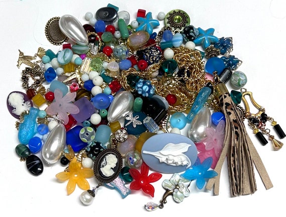 Box of Assorted Jewelry Supplies Bead Mix Assortment of Findings Bead Soup 10 Oz. Jewelry Supply Mix for Making Jewelry Etsy
