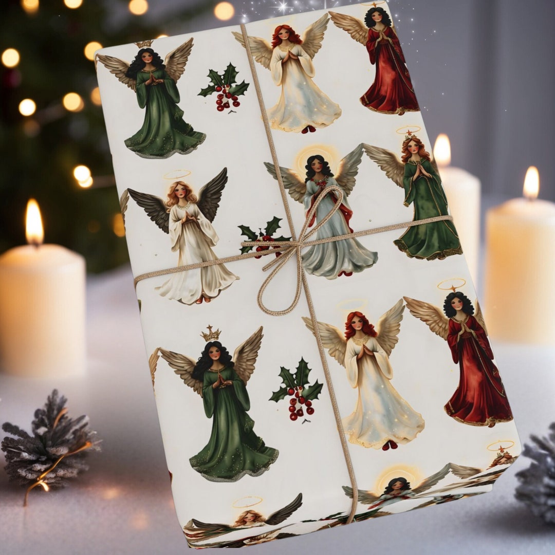 Christmas Wrapping Paper Angel Wrapping Paper Sentimental Gifts Angel ...