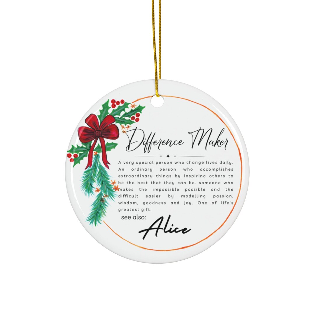 Personalized Difference Maker Ornament, Personalized Difference Maker ...